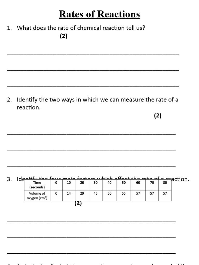 Rate of Reaction HW | PDF | Finance & Money Management | Technology ...