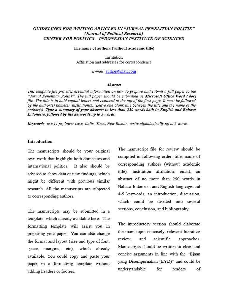 JPP Guidelines in English | PDF | Citation | Apa Style