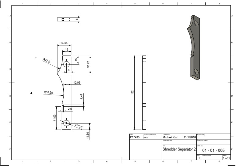 Shredder Separator Blade Specifications | PDF