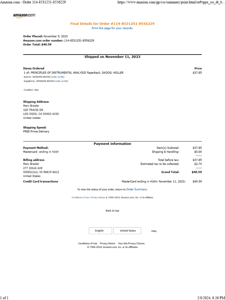 Order 114-8531251-8556229 | PDF | Banking Technology | Trade