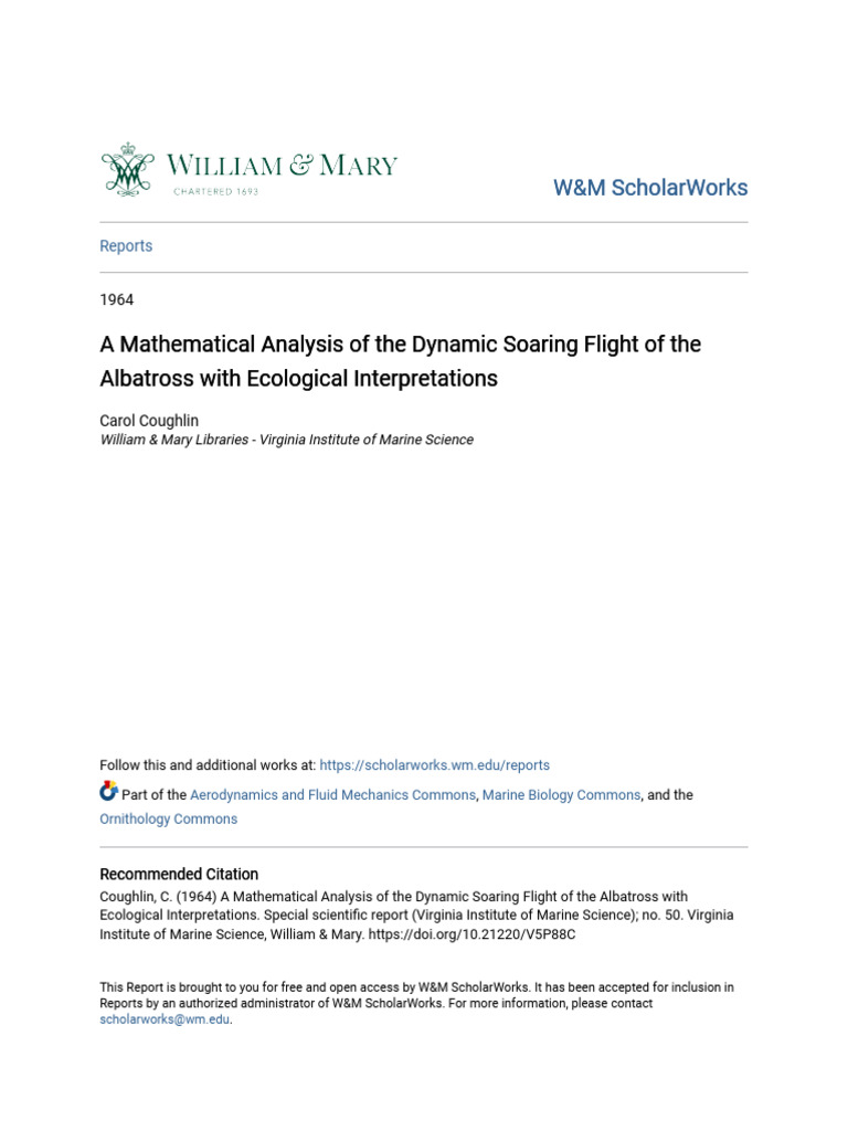 A Mathematical Analysis of The Dynamic Soaring Flight of The Alba | PDF ...