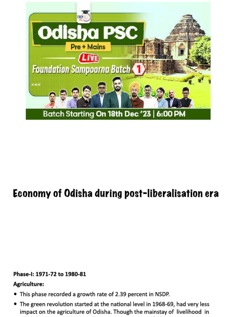 Odisha's Economy Post-Liberalization Overview | PDF | Economic Growth ...