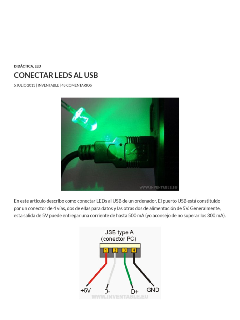 Conectar LEDs Al USB | PDF