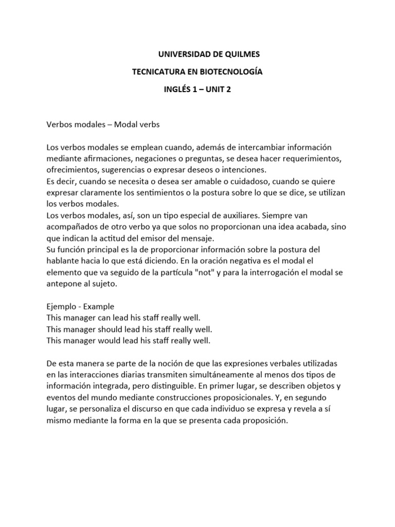 Unit 2 | PDF | Verbo | Asunto (gramática)