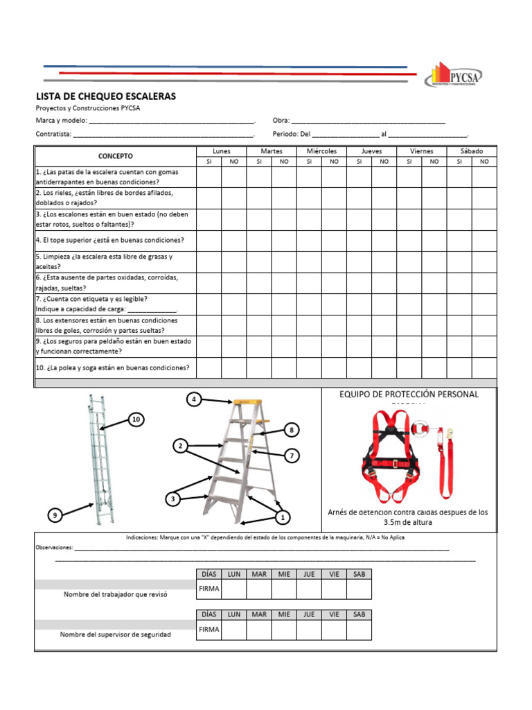 Check List Escalera | PDF