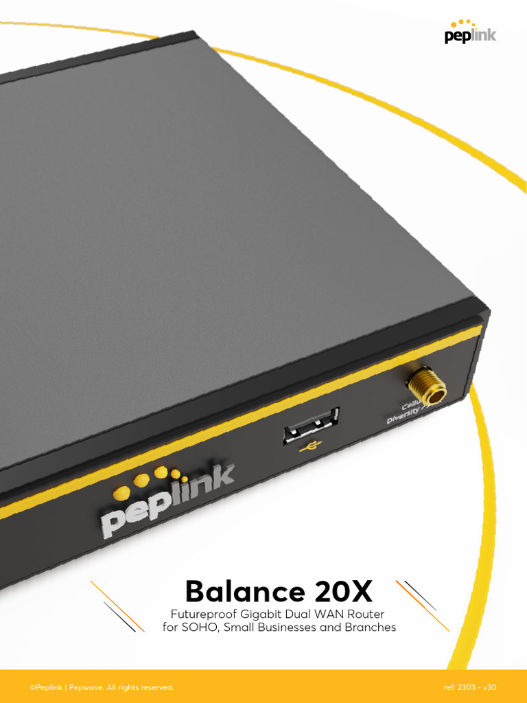 Peplink Balance 20X Router Overview | PDF | Wi Fi | Wide Area Network