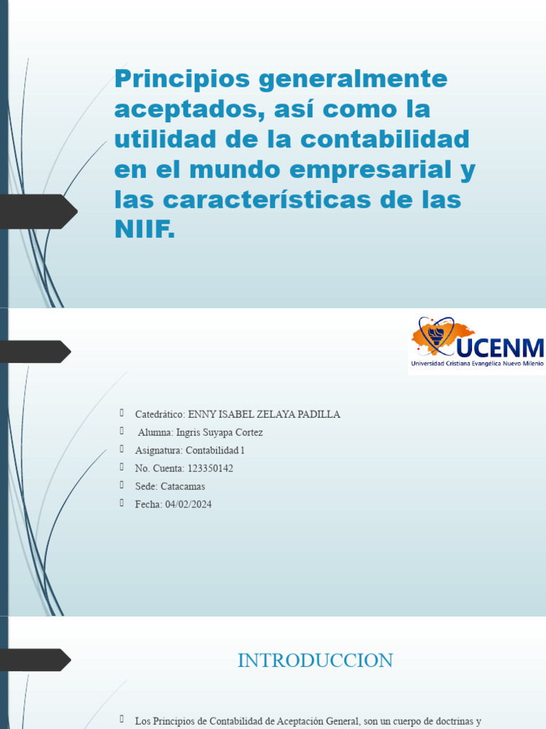 Principios Generalmente Aceptados, Así Como La Utilidad | PDF