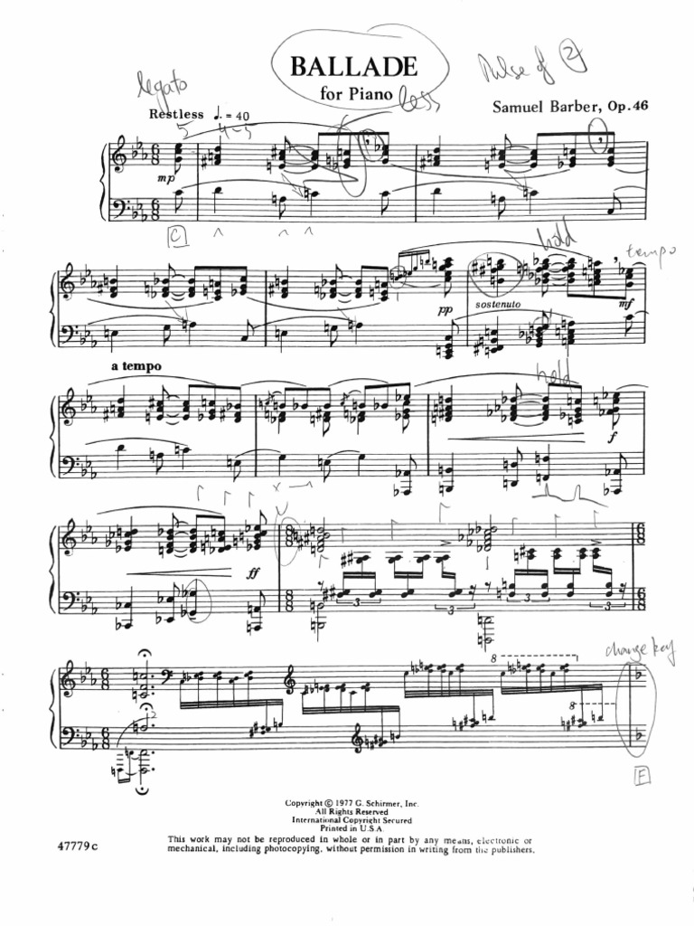 Barber Ballade Op.46 | PDF