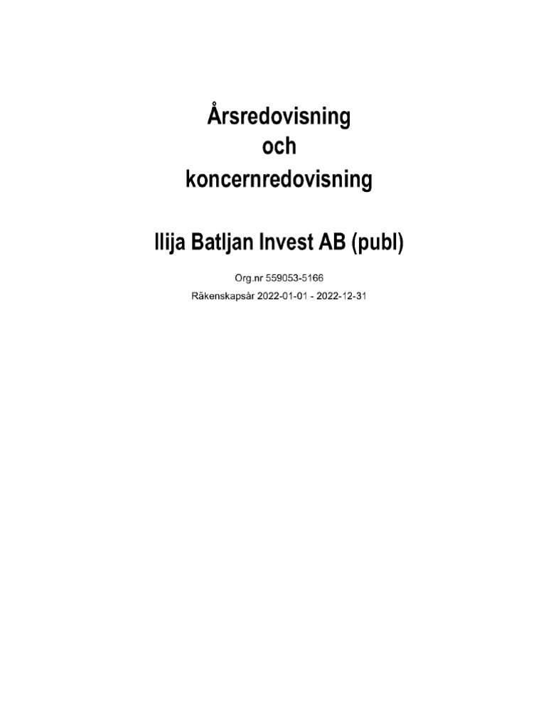 Ib Invest Ab Ar 2022 1 | PDF