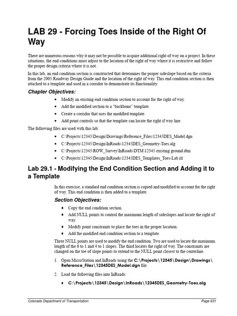 Lab 29 - Forcing Toes Inside of The Right of Way | PDF Lab 29 - Forcing Toes Inside of The Right of Way | PDF