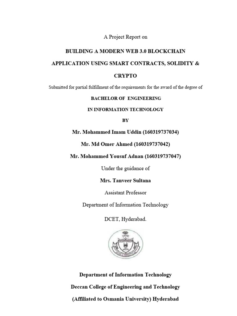 Web 3.0 Blockchain Application Report | PDF | Use Case | Html