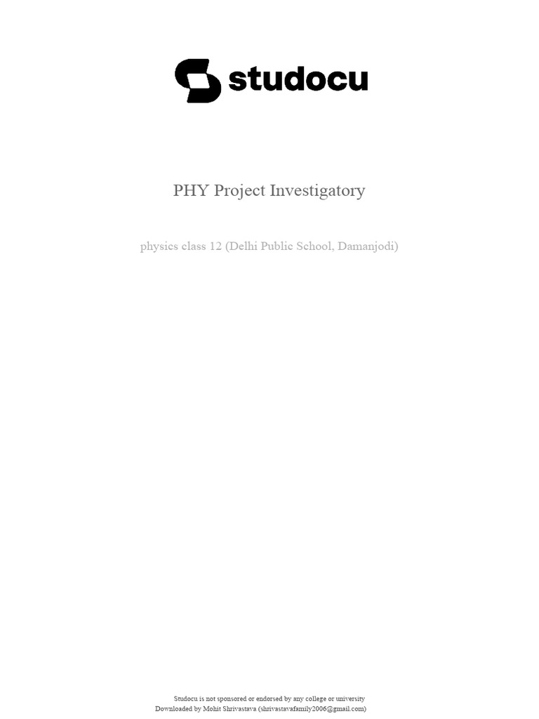 Phy Project Investigatory | PDF | Science & Mathematics
