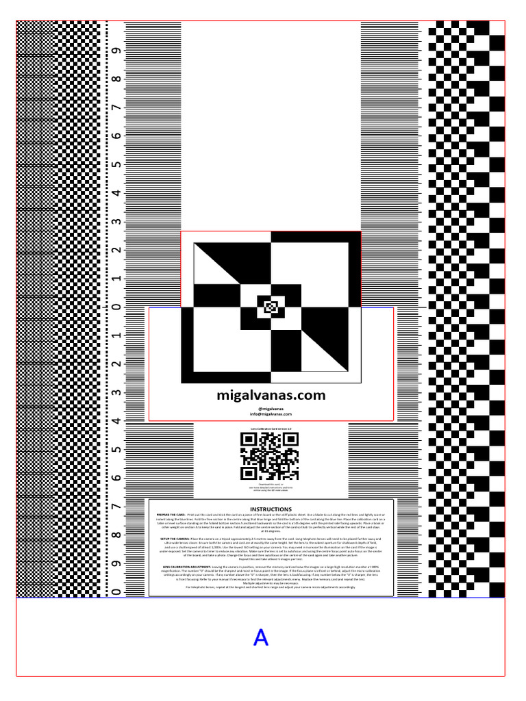 Migal VANAS Photography Lens Autofocus Calibration Card | Download Free ...