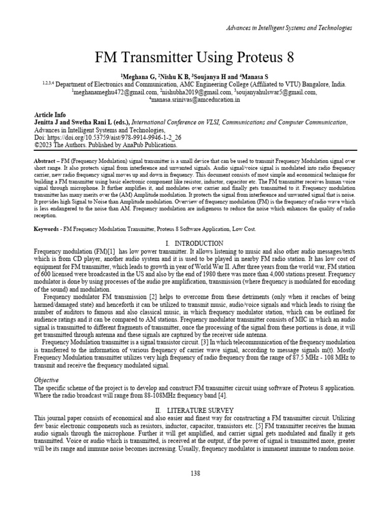 FM Transmitter Design Using Proteus 8 | PDF | Frequency Modulation ...