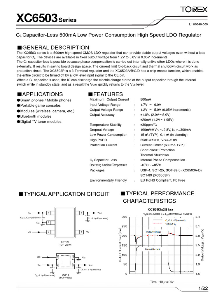 XC6503 Torex | PDF | Capacitor | Electronic Circuits