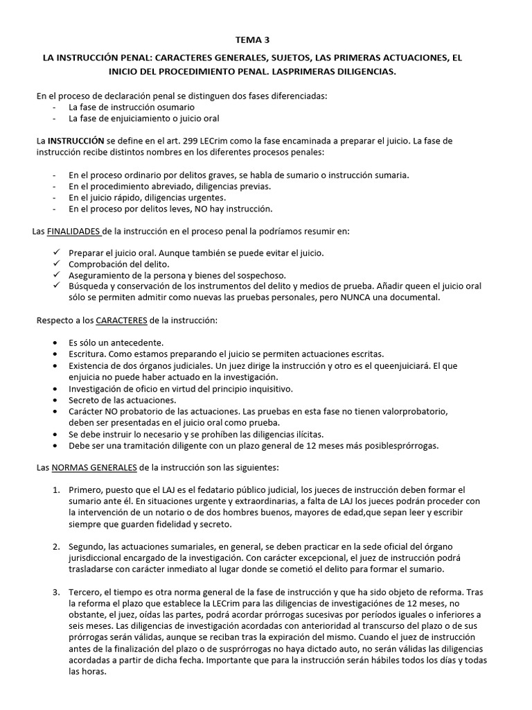 Tema 3 Oral Procesal Iii | PDF | Queja | Procedimiento Criminal