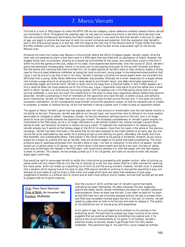 Marco Verratti | PDF | Football Codes | Sports