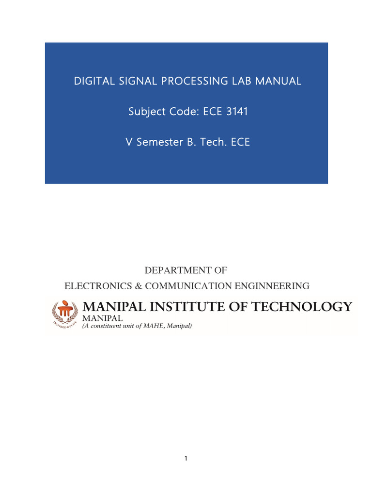 DSP Lab Manual 2023 | PDF | Matlab | Matrix (Mathematics)