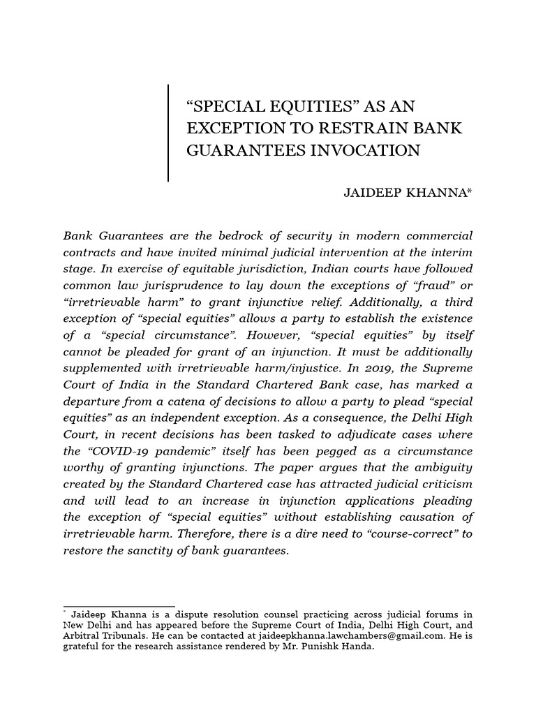 07 Jaideep Khanna | PDF | Equity (Law) | Common Law