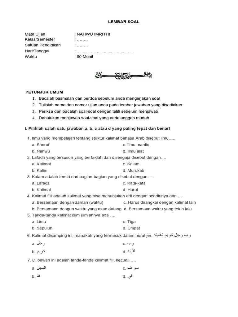 Soal Najhwu P Diki | PDF