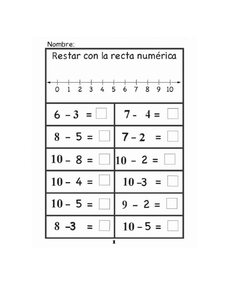 Resta en La Recta Numérica (2) | PDF