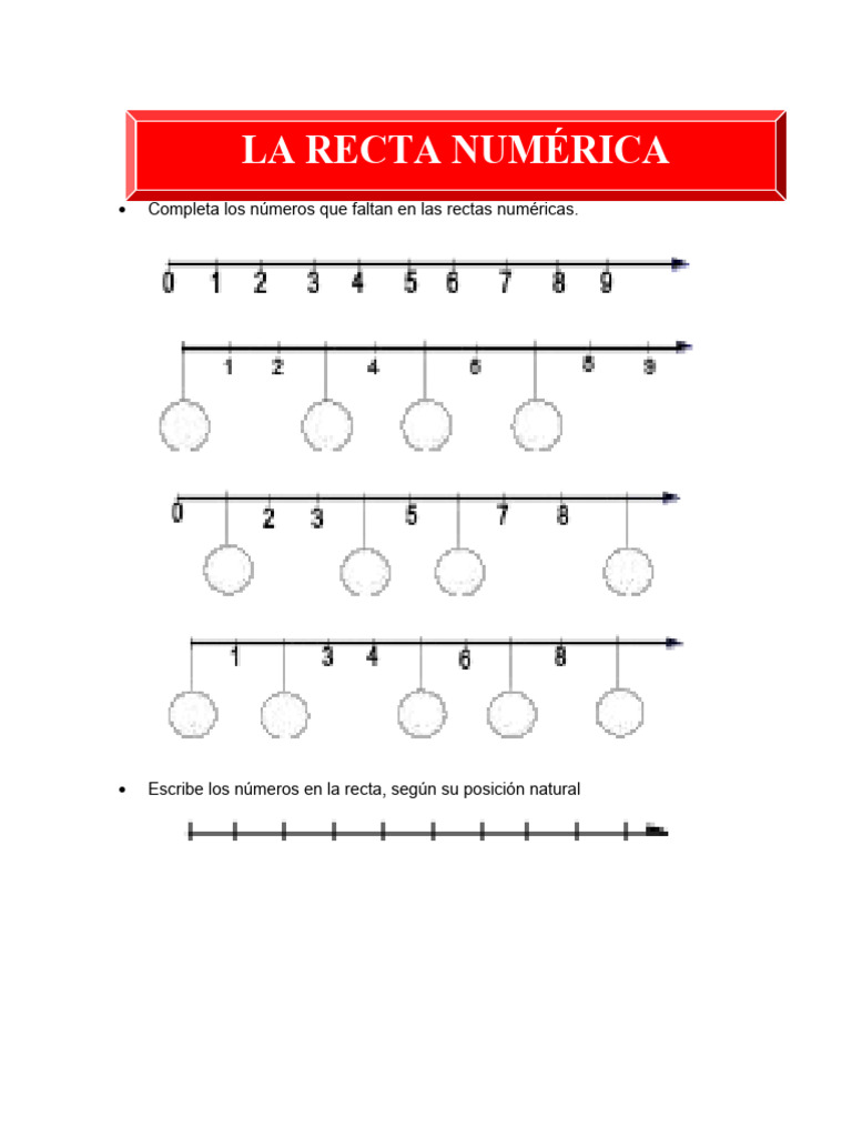 Completa Los Números Que Faltan en Las Rectas Numéricas - 1 | PDF