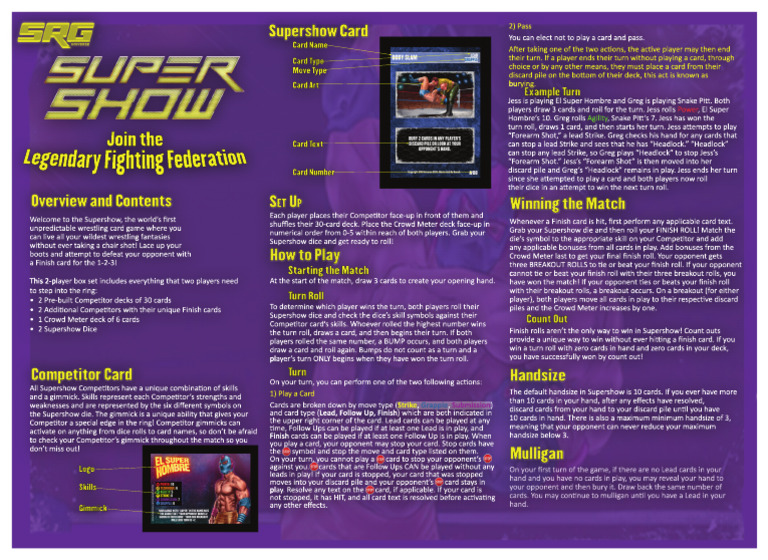 Supershow Wrestling Card Game Guide | PDF
