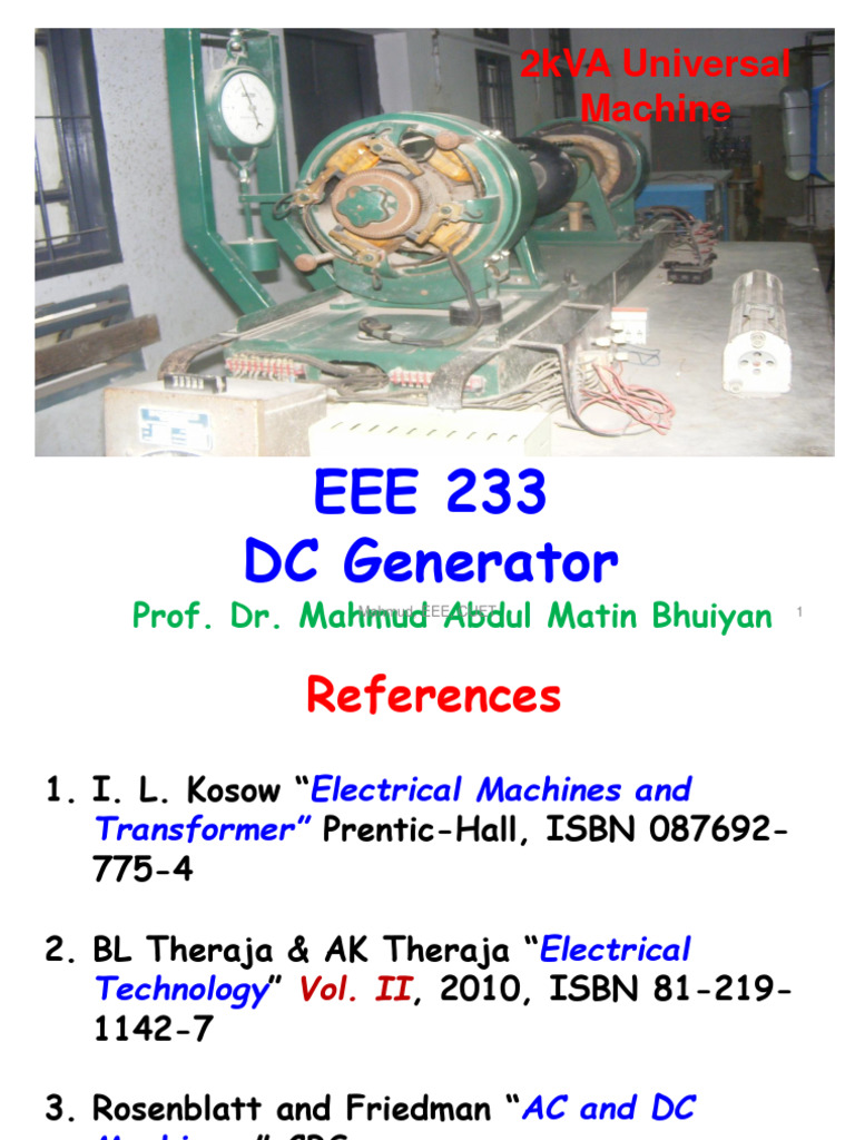 EEE 233 DC Generator: 2kVA Universal Machine | PDF | Electric Generator ...