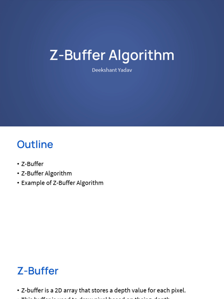 Z Buffer Algorithm Pdf Imaging 3 D Printing 3611