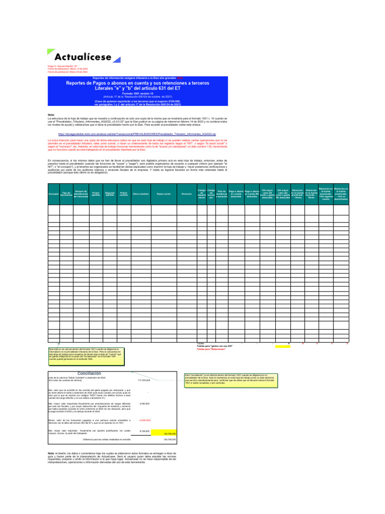 Formatos Exogena 2022 Dian | PDF