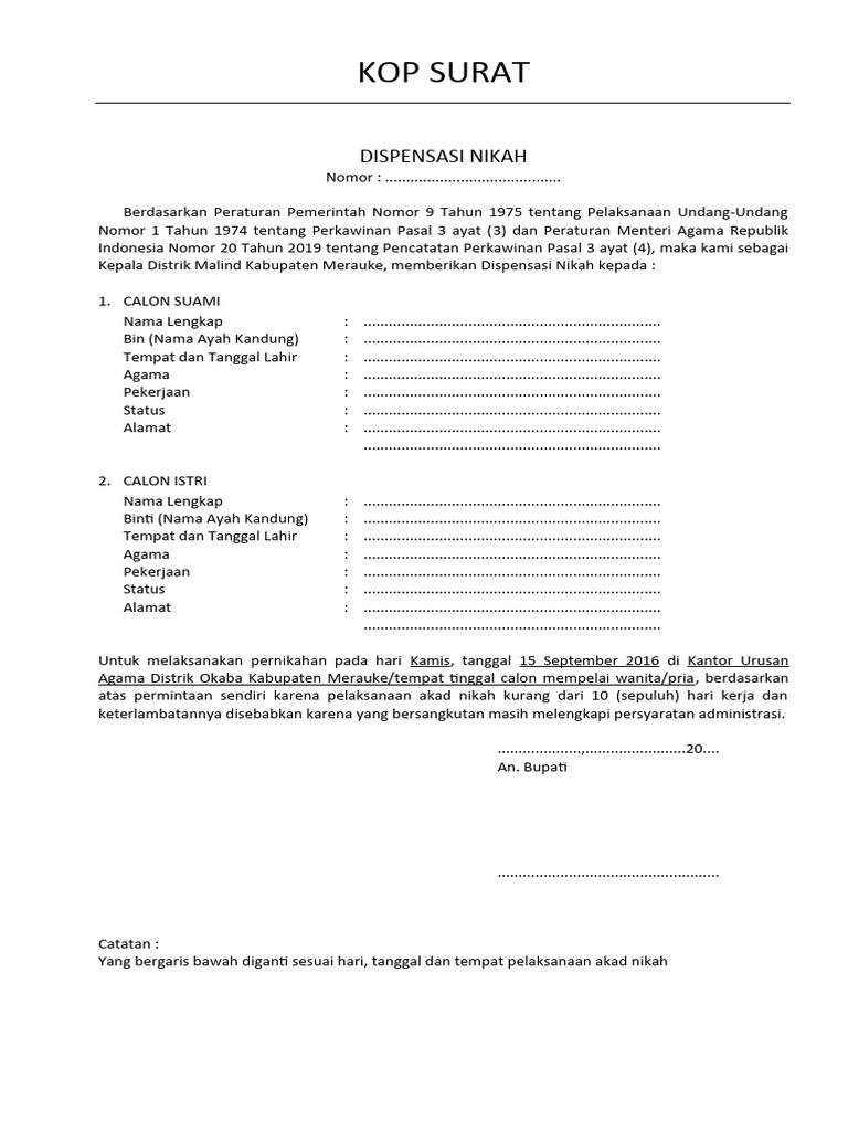 Contoh Rekomendasi Camat | PDF