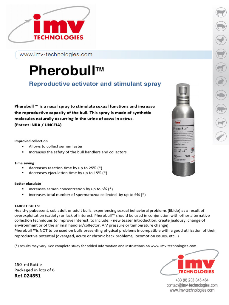 Pherobull Stimulant Spray For Bull | PDF | Cattle | Clinical Medicine