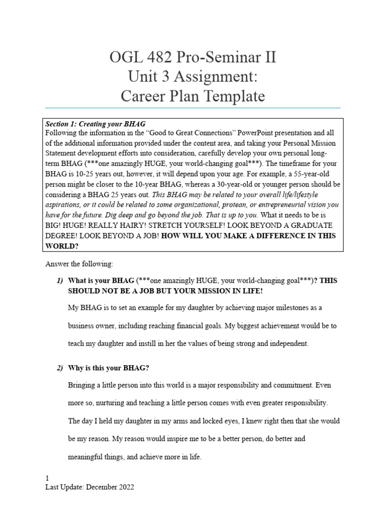 Unit 3 Module Career Plan Template | PDF | Goal | Disciplines