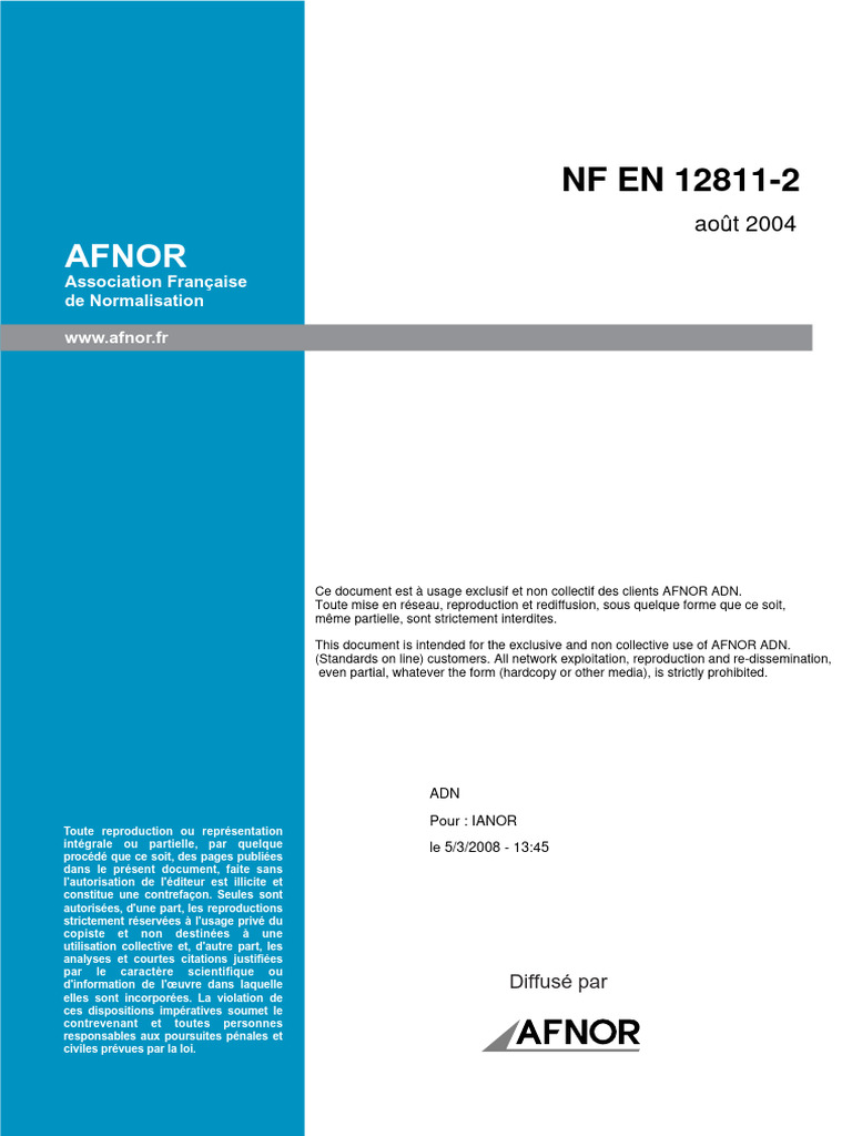 Norme NF EN 12811-2 sur matériaux | PDF | Acier | Fonte (métallurgie)