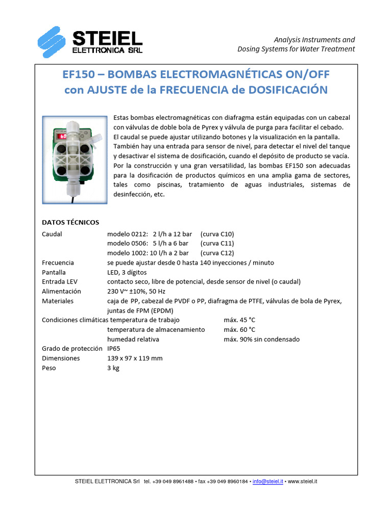 Bombas EF150 - Ficha - ES | PDF