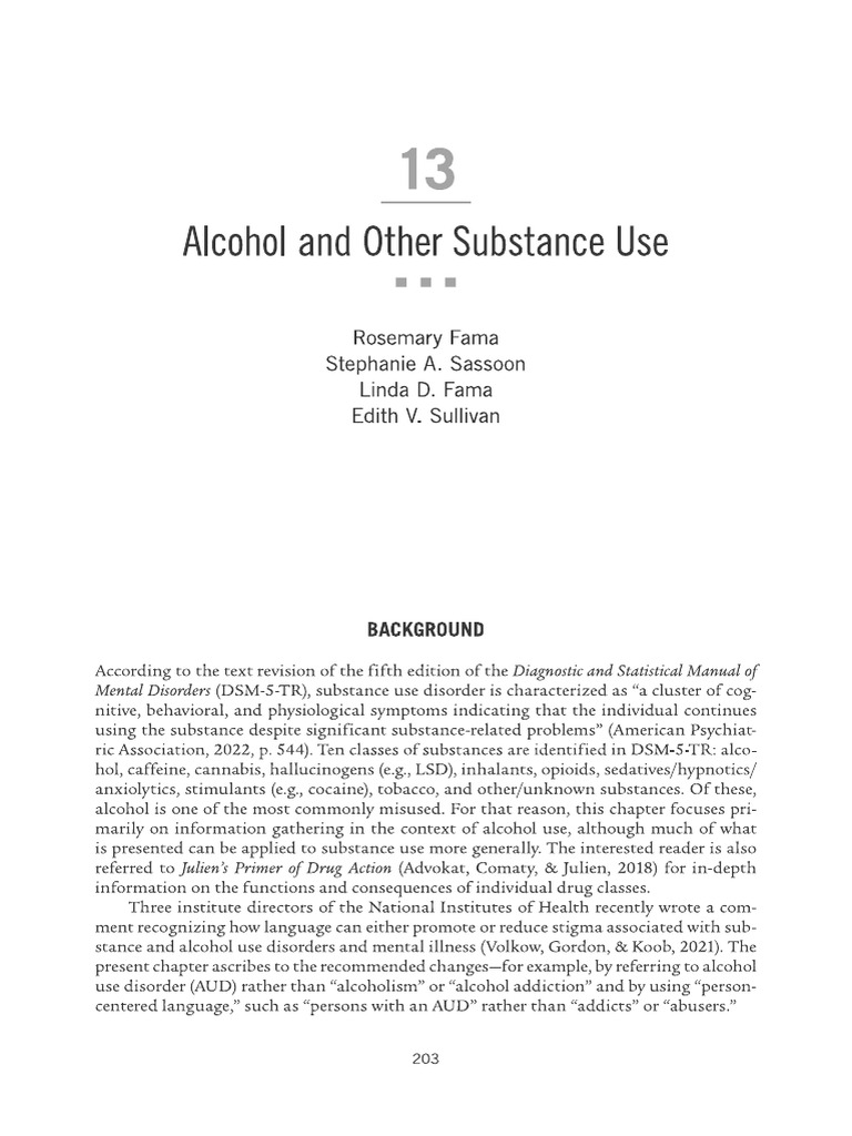 Fama - Alchool, Substance Use Disorders - Neurp Interview Adults - 23 | PDF