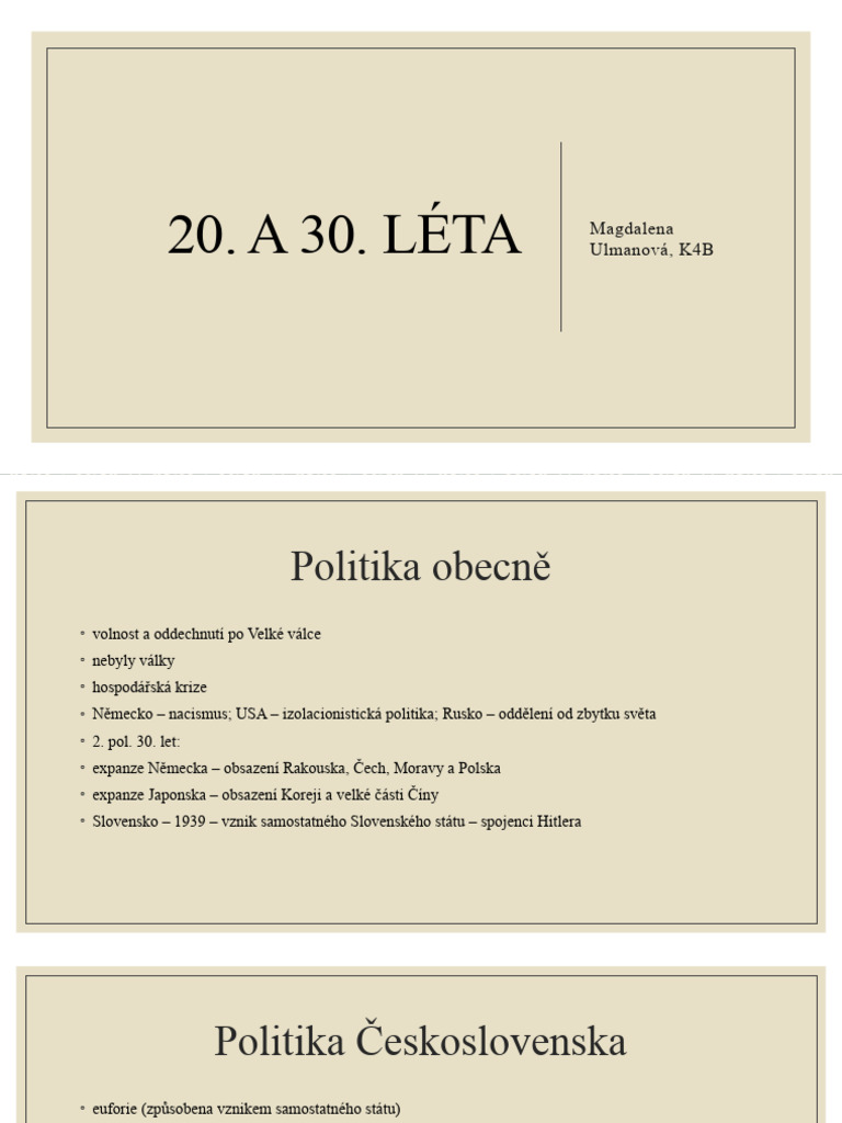 A 30. Léta 20. Století | PDF