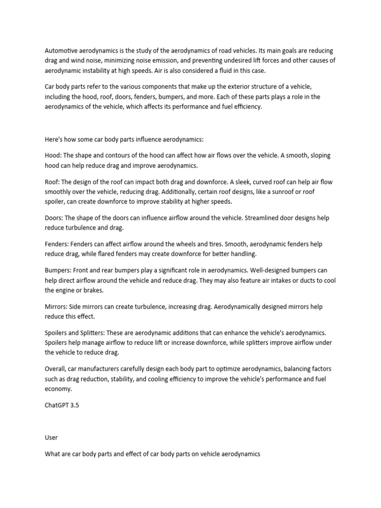 Automotive aero-WPS Office | PDF | Land Vehicles | Vehicle Technology