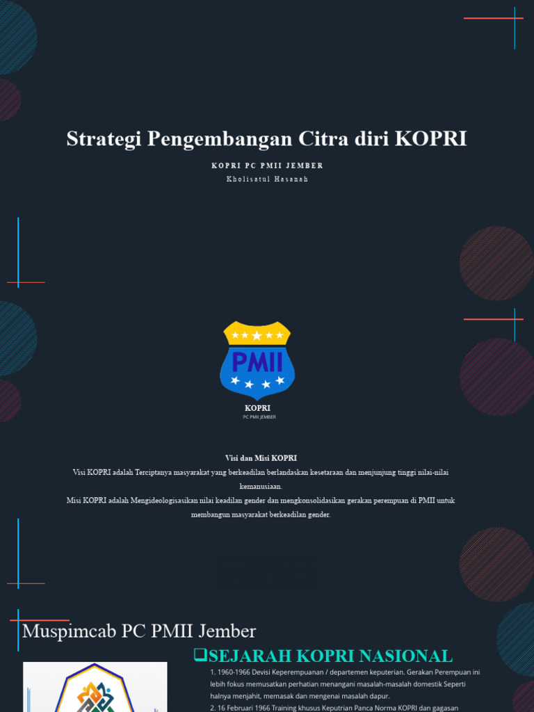 Strategi Citra Diri KOPRI PMII Jember | PDF