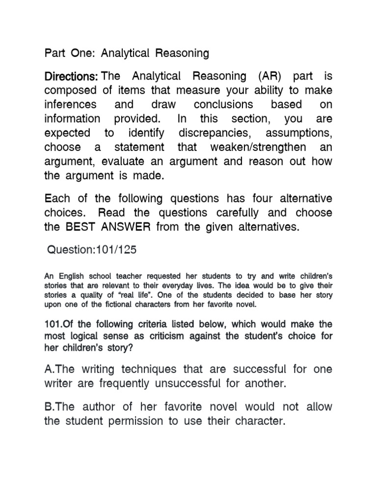 Gat Exam 3 | Download Free PDF | Argument | Mental Disorder