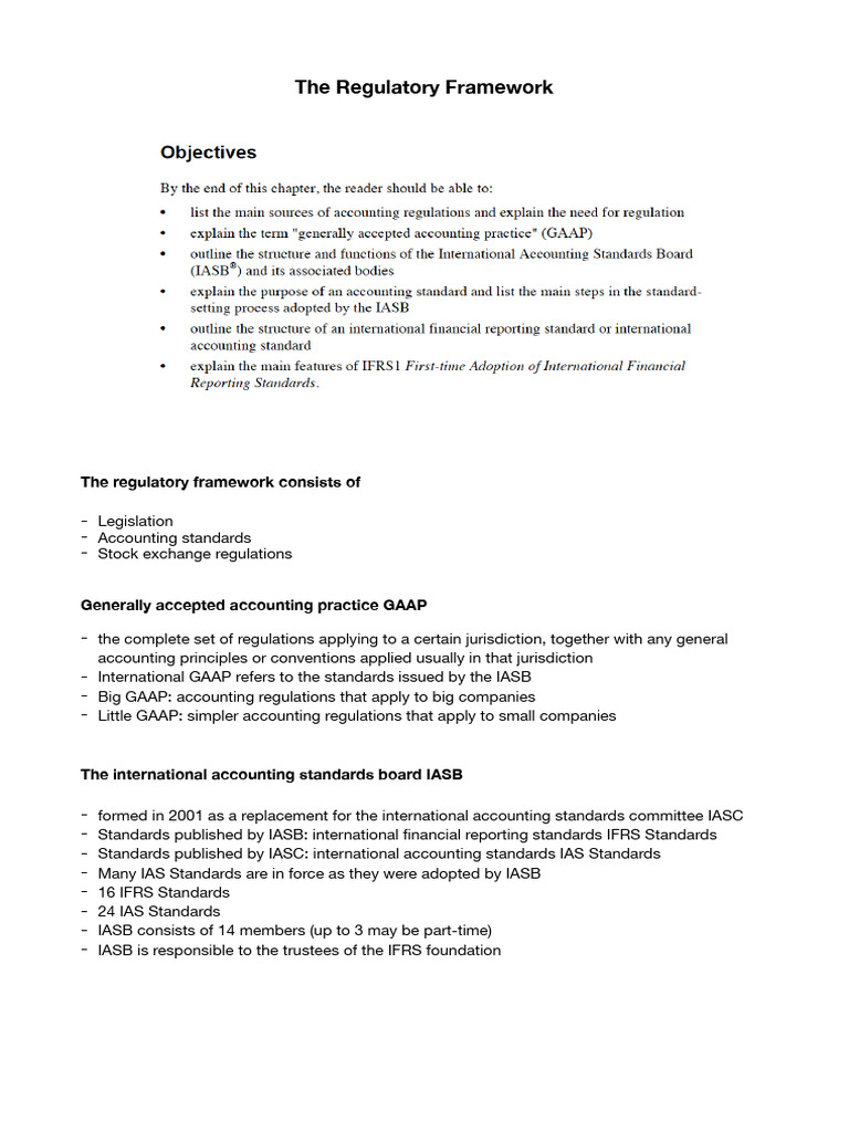 The Regulatory Framework | PDF | International Financial Reporting ...