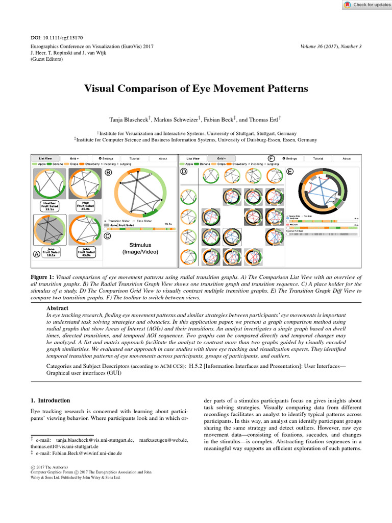 Blascheck Et Al. - 2017 - Visual Comparison of Eye Movement Patterns | PDF