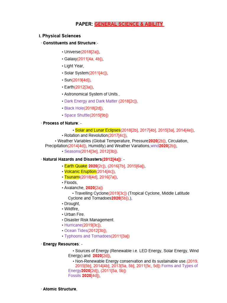 Syllabus Breakdown (GSA) | PDF | Atmosphere Of Earth | Air Pollution