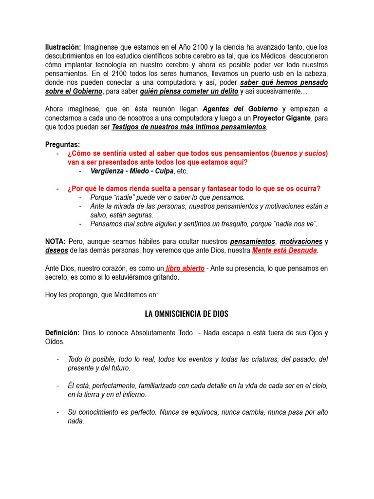 La Omnisciencia de Dios | PDF | Creencia religiosa y doctrina