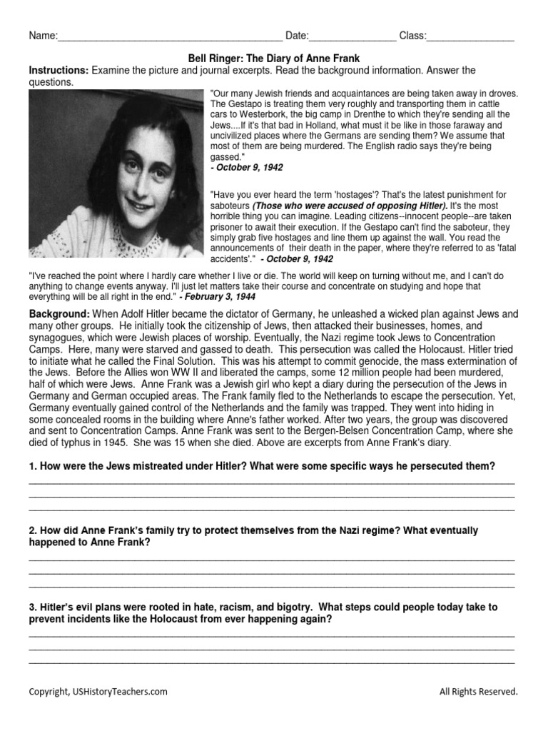 01 Bell Ringer Anne Frank | PDF | The Holocaust | Anne Frank
