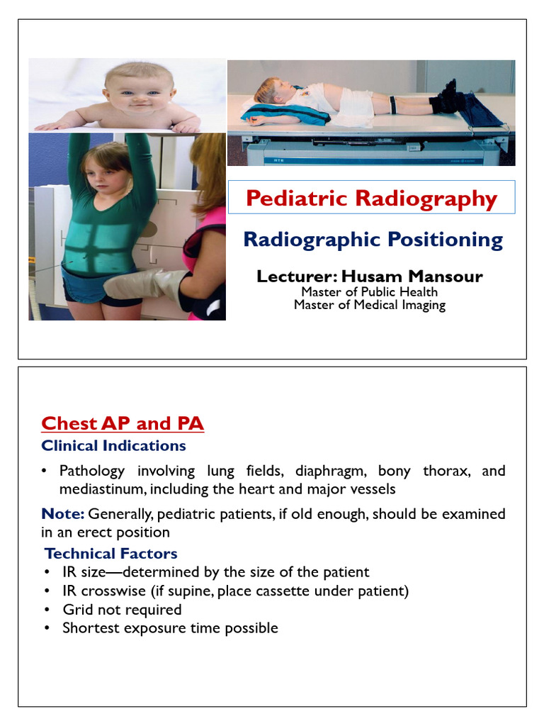Pediatric Radiography Positioning Guide | PDF | Pelvis | Human Leg