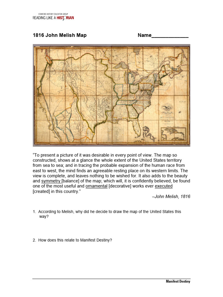 Manifest Destiny Readings and Questions | PDF | Travel