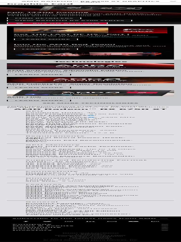 AMD Radeon™ RX 6750 XT Graphics Card AMD | PDF | Graphics Processing ...