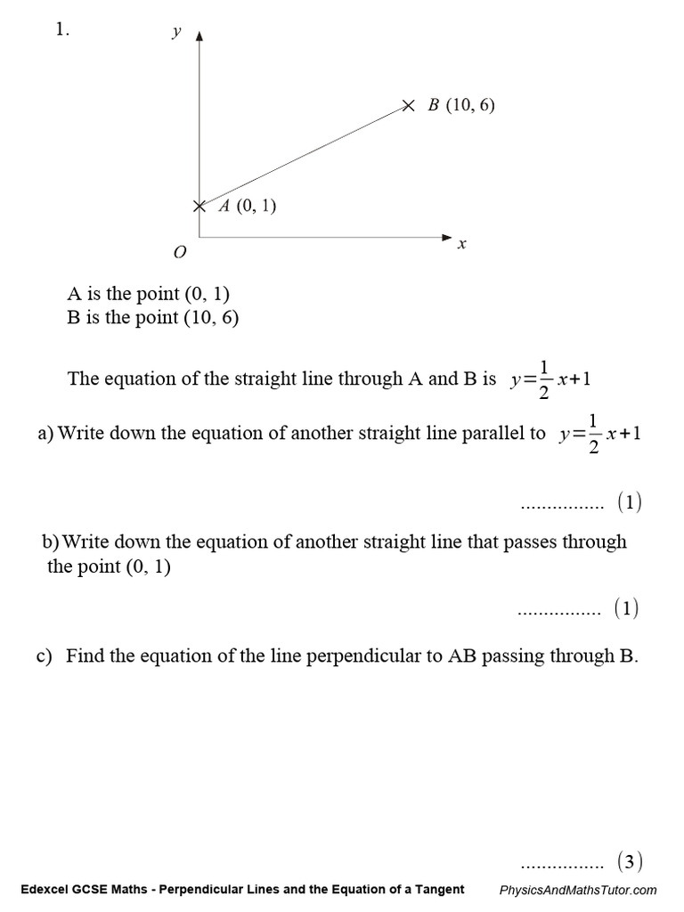 GCSE Maths: Line Equations & Tangents | PDF | Circle | Differential ...