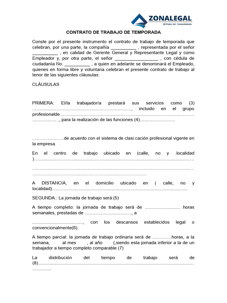 Contrato de Trabajo Por Horas 3333 | PDF | Tiempo de trabajo | Business